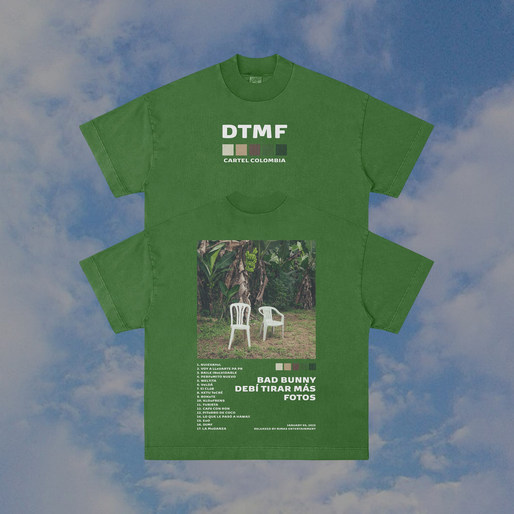 CAMISETA SEMI OVERSIZE BAD BUNNY – DTmF (COVER) – Cartel