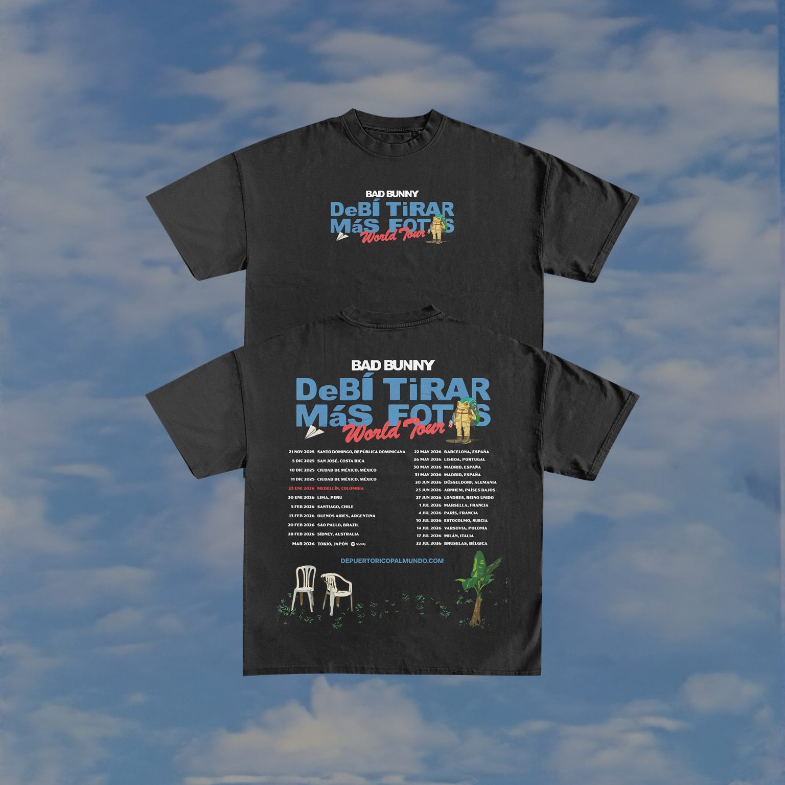 CAMISETA SEMI OVERSIZE DTMF – BAD BUNNY (WORLD TOUR 2026) (BLACK) – Cartel