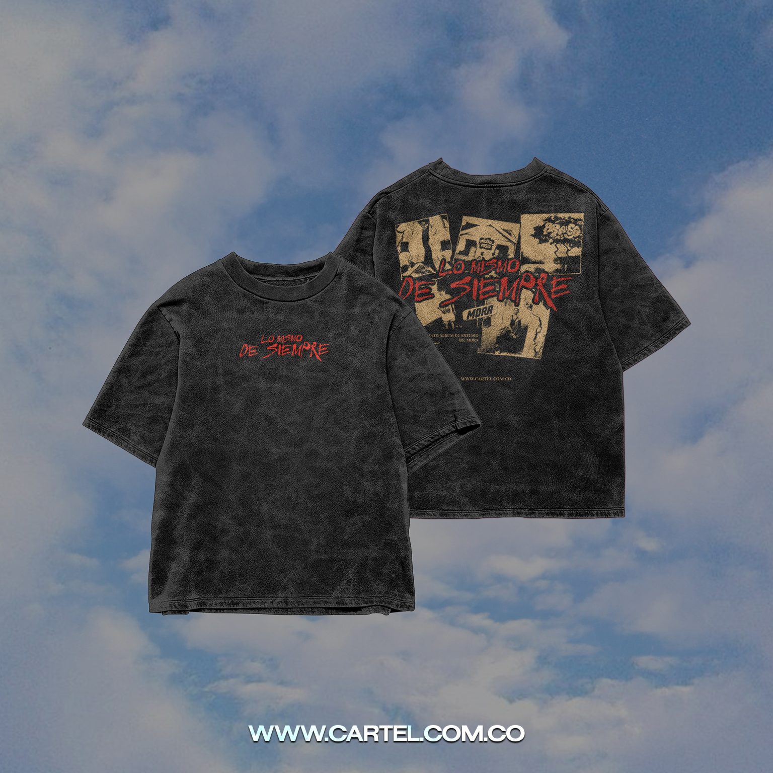 CAMISETA OVERSIZE ACID WASH MORA – LO MISMO DE SIEMPRE V.3 – Cartel